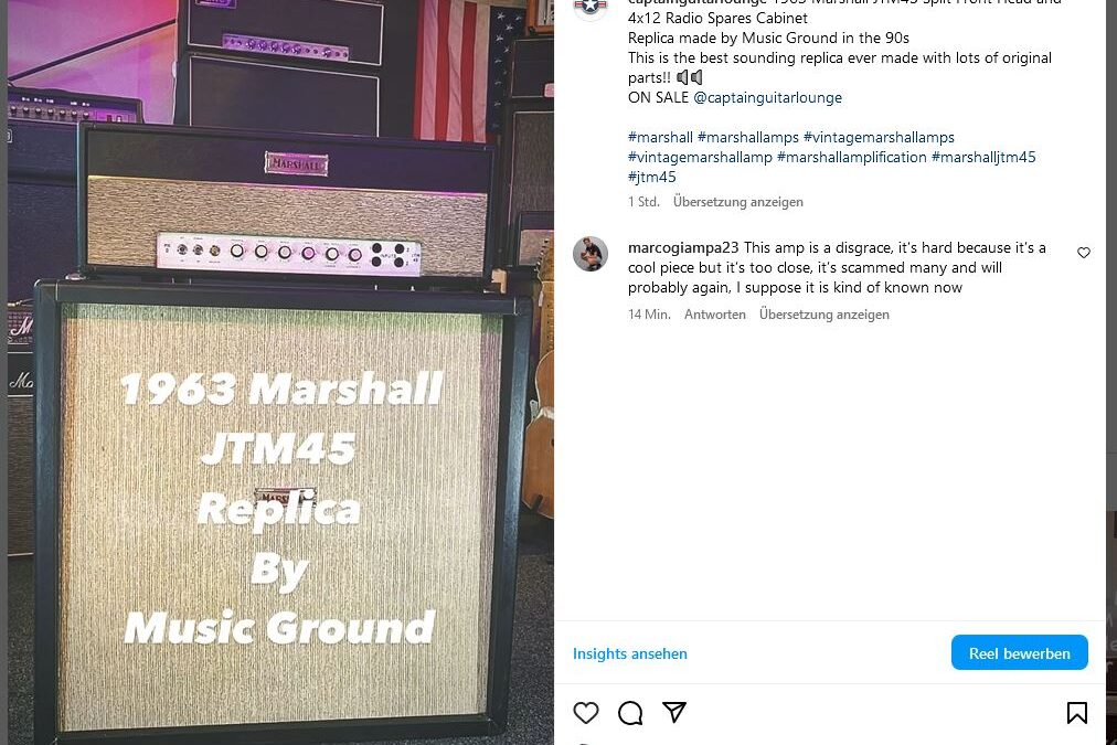 1963 Marshall JTM45 Split Front Head and 4x12 Radio Spares Cabinet ...